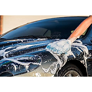 303 Car Wash Mitt - Ultra Absorbent Microfiber - Lint and Scratch Free Design - Hand Fitting, Snug Design with Elastic Cuff - Washable to Reuse, 1 Pack (39011)