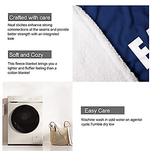 HommomH Sports Sherpa Blanket 60"x 80" Eat Sleep Baseball Navy Blue Blankets Super Soft Fuzzy Thick Warm Fleece Throw for Man Bed Couch