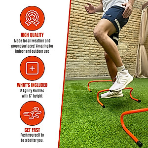 Direct Agility Speed Training Agility Hurdles for Athletes - 6-Pack - Speed and Agility Training Equipment for Soccer Basketball Football Hurdle Training