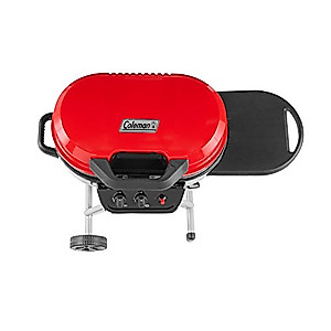 Coleman RoadTrip 225 Portable Stand-Up Propane Grill, Gas Grill with InstaStart Push-Button Ignition, Folding Legs & Wheels, Grease Tray, Side Table, & 11,000 BTUs of Power; 225 Sq. In. Cooking Area