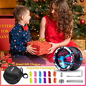 MAGICYOYO V3 Yoyo Professional Responsive Yoyo for Kids, Unresponsive Yoyo for Adults, Metal Professional Yoyo + 12 Yoyo Strings, Yo-Yo Accessory