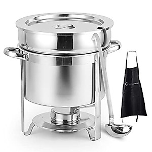 11 Qt Soup Chafer Station With Water Pan Contemporary Marmite, Includes Fuel Holder