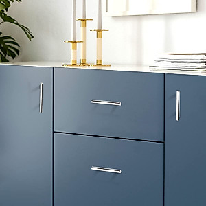 Probrico 5 Pack | 5 Inch Polished Chrome Cabinet Pulls Stainless Steel Kitchen Cabinet Handles, Round T Bar Cupboard Furniture Hardware, Drawer Dresser Pulls Handles