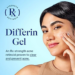 Differin Acne Treatment Gel, 30 Day Supply, Retinoid Treatment for Face with 0.1% Adapalene, Gentle Skin Care for Acne Prone Sensitive Skin, 15g Pump