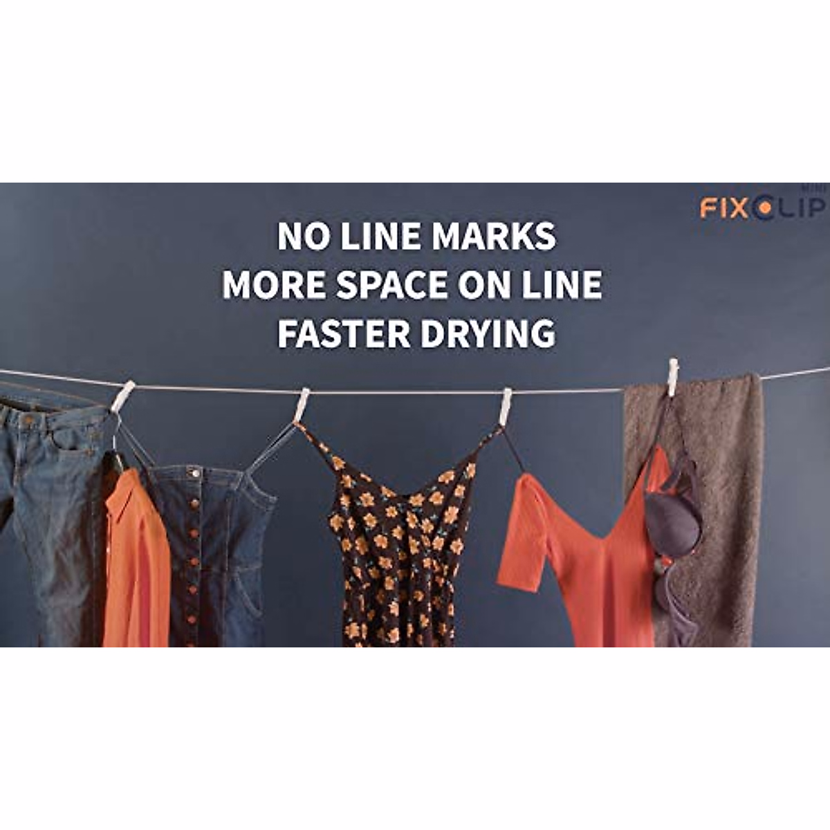 FIXCLIP Mini 16-Pack - Probably The Worlds Strongest Clothespin - Lockable & Storm-Proof - Never Lose Your Laundry Again!