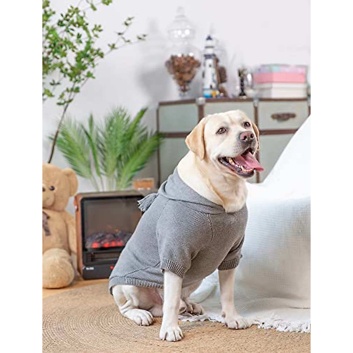 Furryilla Dog Hoodies Dog Sweaters for Small Medium Large Dogs with Leash Hole, Small Medium Large Big Dog Christmas Warm Easy on Sweater Coats Hooded Sweatshirt Fleece Dog Hoodies