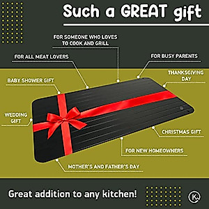 Meat Defroster Tray; Quick Thaw Defrosting Tray for Frozen Meat, Fruit & Vegetables; Large & Fast Defrosting Tray for the Whole Family; Thawing Tray Thaws Frozen Food in Minutes; Great Kitchen Gift