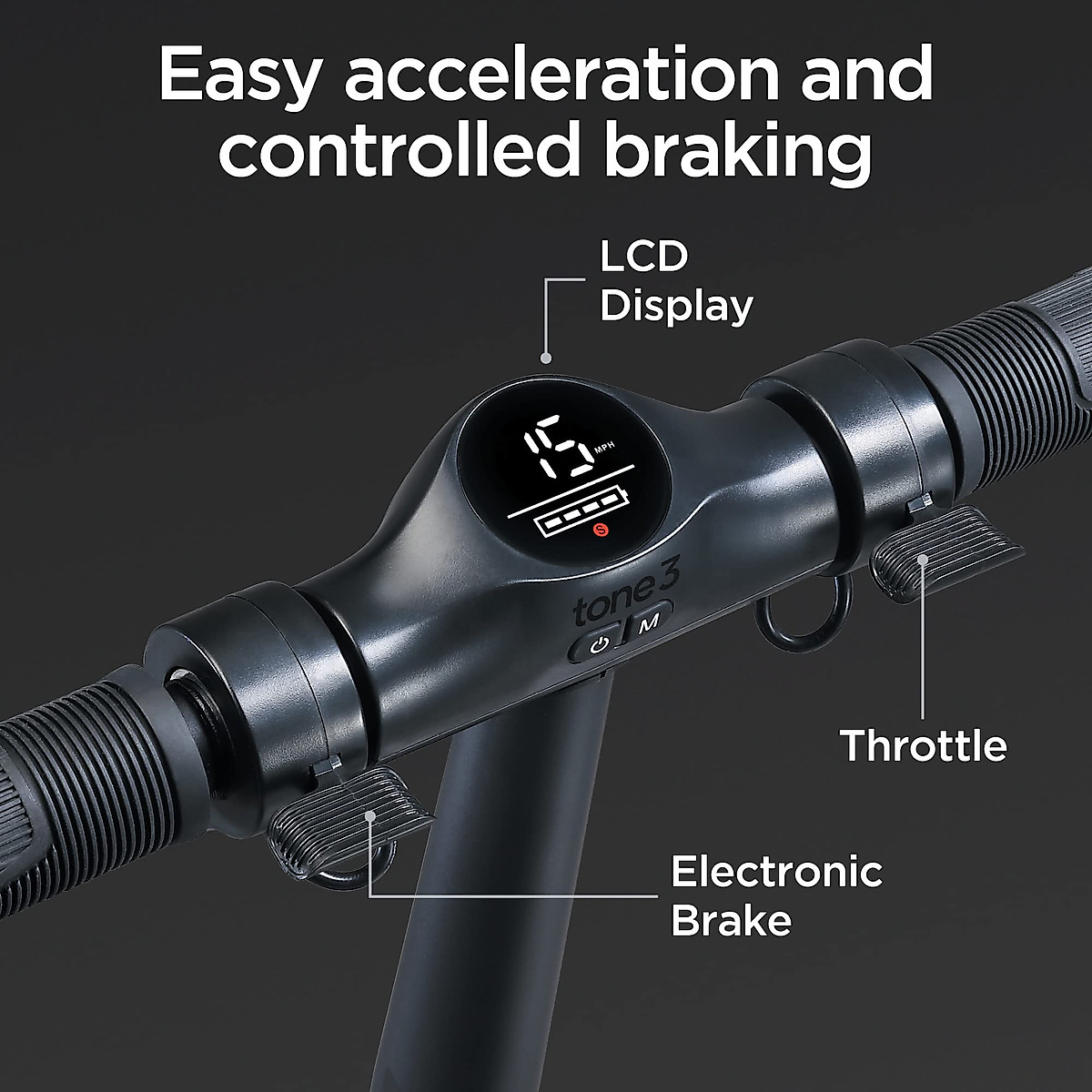 Schwinn Tone 3 Mens and Womens Electric Scooter, Fits Youth/Adult Riders Ages 13+, Max Rider Weight 175lbs, Max Speed of 15MPH, Lightweight, Folding, Locking Aluminum Frame, Black