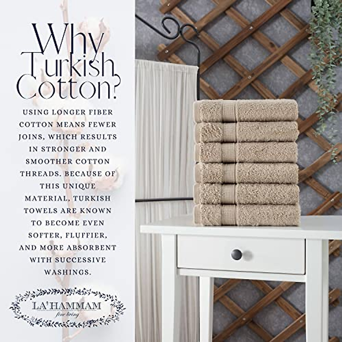 Monogrammed Hand Towels for Bathroom, Decorative Embroidered, Personalized Gift Sets, Soft & Absorbent, 100% Turkish Cotton Customized 2 Piece Hand Towel Set for Face, Dorm, Gym & Spa, Beige