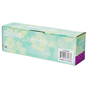 Silver Buffalo Lilo and Stitch Poses 4-Pack Mini Glass Set, 1.5 Ounces