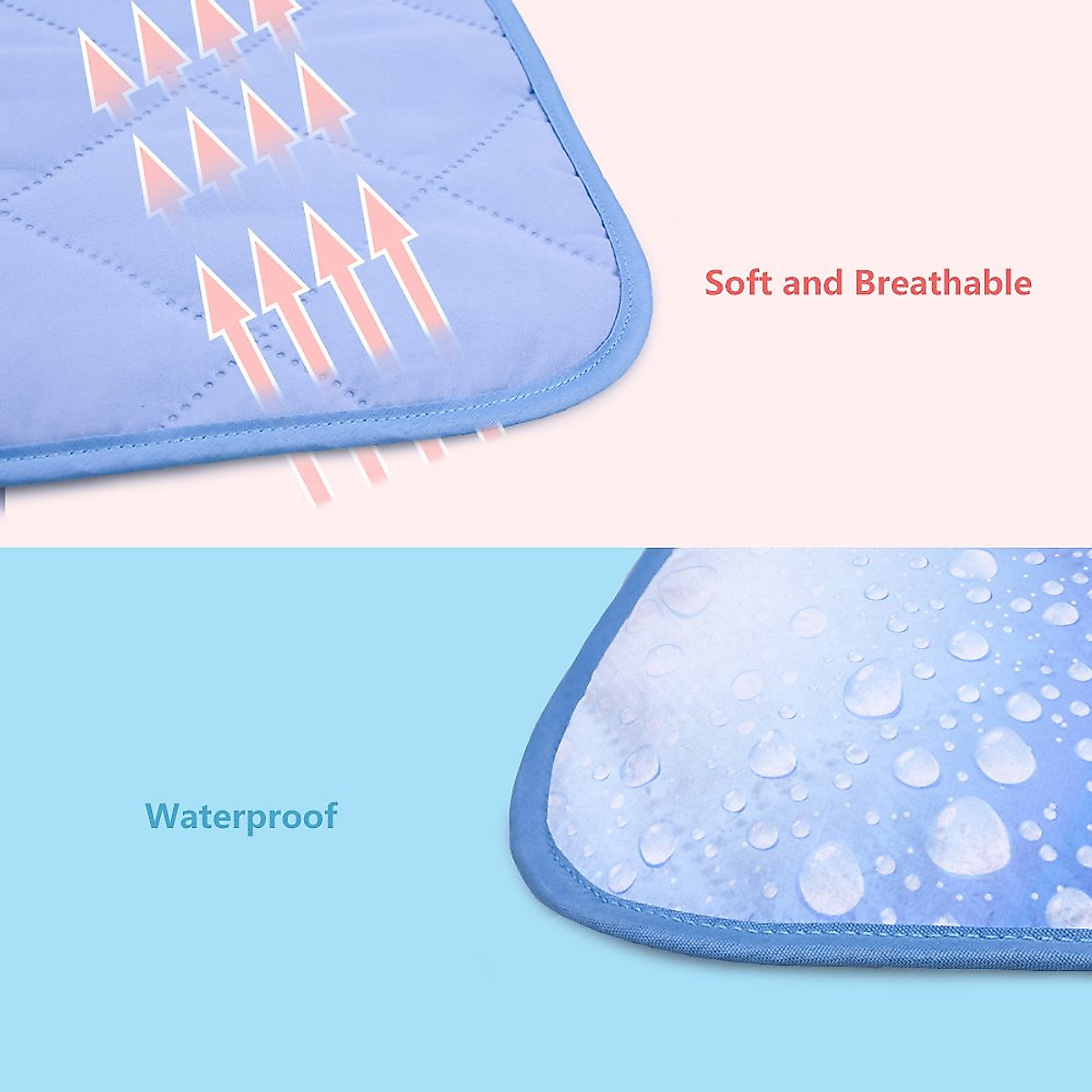 Topwon Quilted Changing Pad Waterproof, Crib Mattress Pad Liner,Comfy and Soft Foldable Mattresses 23'' x 31'' Protection for Kids, Adults, Elderly | Liquid, Urine, Accidents (Pack of 1)