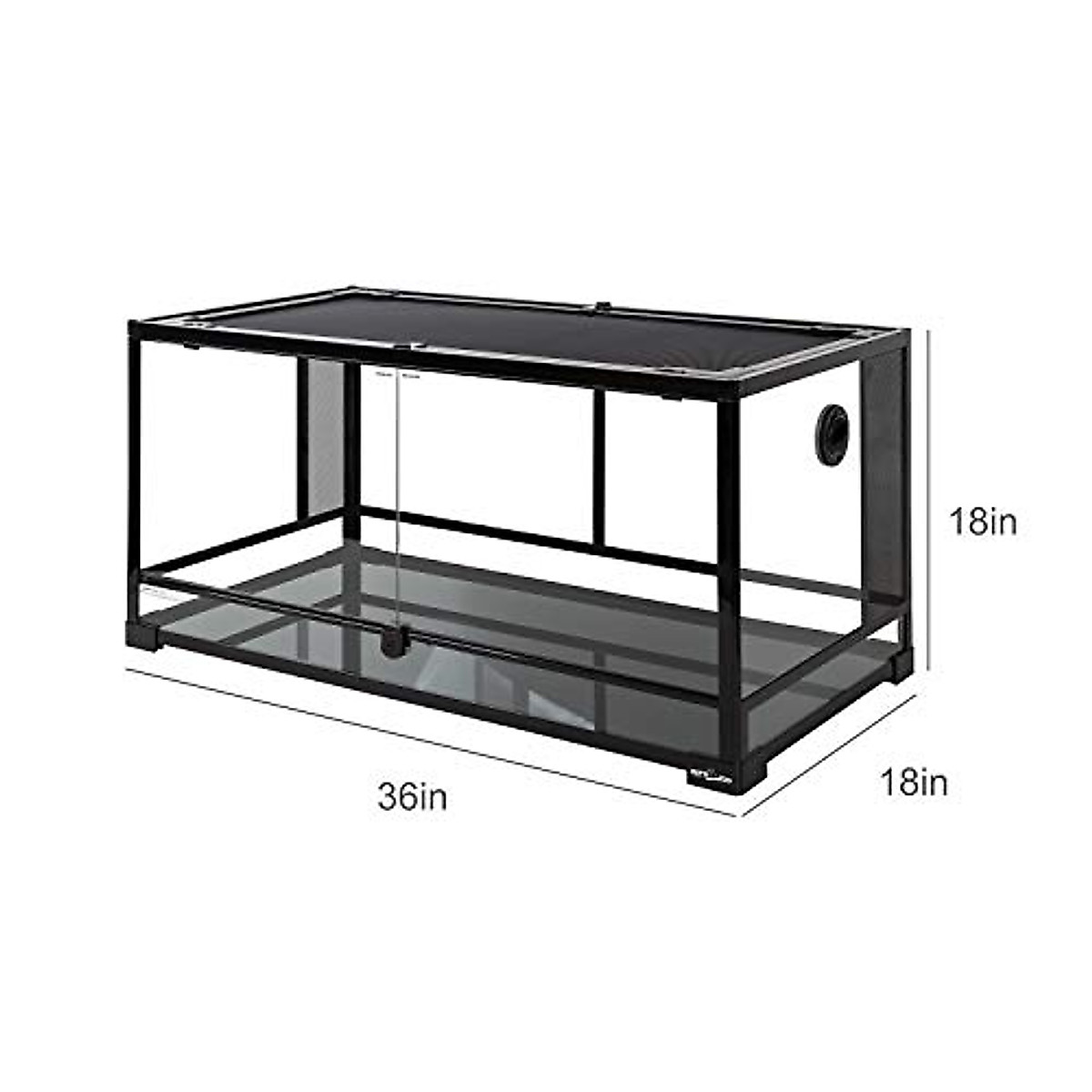 REPTI ZOO 50 Gallon Reptile Glass Tank Terrarium 2 in 1 Side Meshes and Side Glasses Double Hinge Door with Screen Ventilation Tempered Glass Reptile Terrarium 36" x 18" x 17.75"