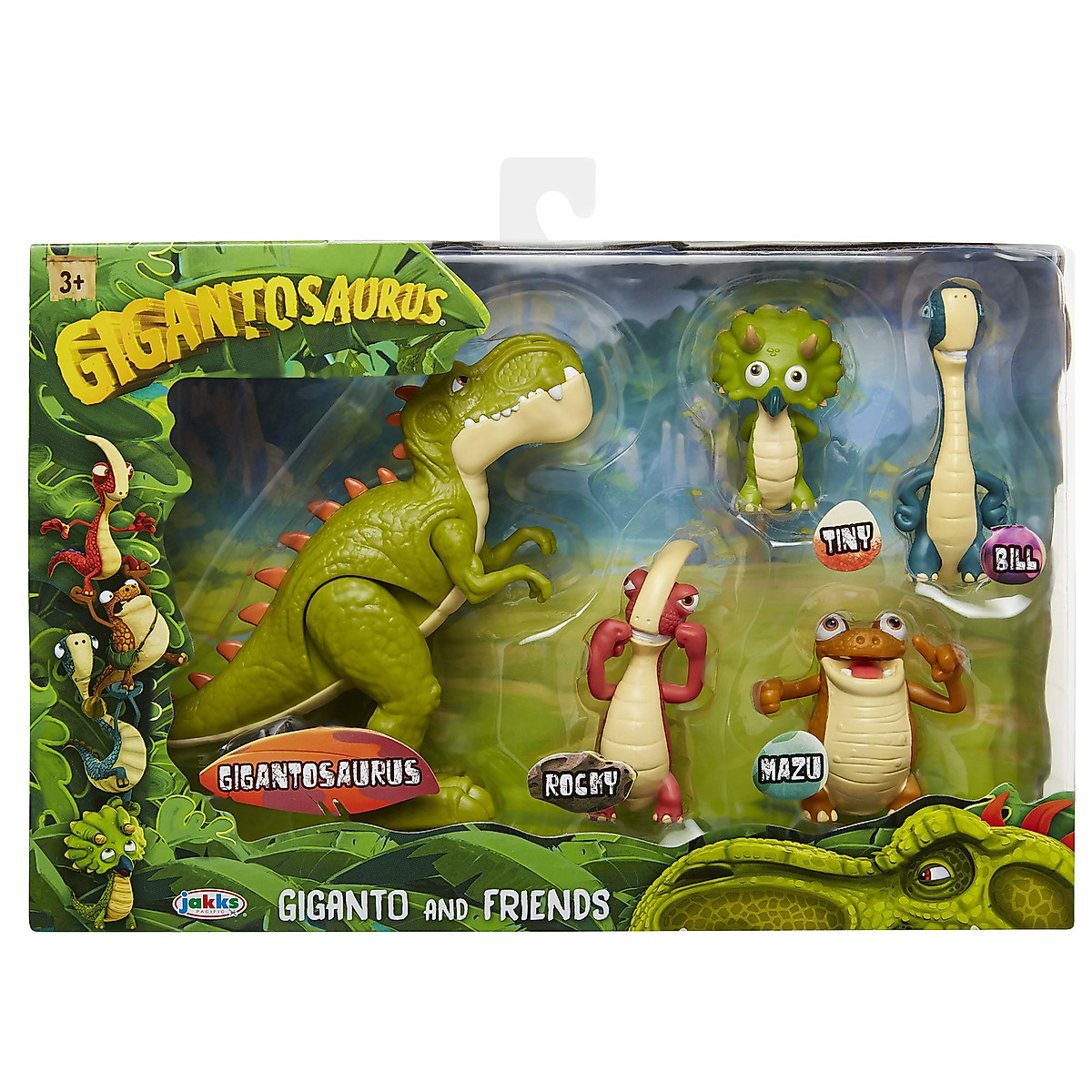Gigantosaurus Figures Giganto & Friends Toy Action Figures, Includes: Giganto, Mazu, Bill, Tiny & Rocky – Articulated Characters Range from 2.5-5.5" Tall