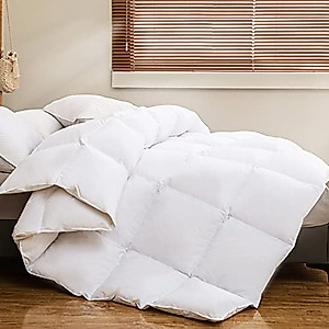Airensky Goose Down Comforter King Size - White Duvet Insert - Breathable Goose Down & Feather 60oz Filling - Extra Fluffy Thick Cloud Hotel Luxurious Comforters for All Season (106”x90”)