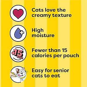 Temptations Creamy Puree with Chicken Lickable, Squeezable Cat Treats, 0.42 Oz Pouches, 16 Count (pack of 1)