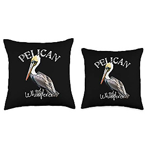 Bird Wildlife Animal Beautiful Nature Pelican Whisperer Cute Shirt Bird Lover Pelican Gift Throw Pillow, 18x18, Multicolor