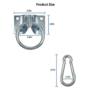 Nahntaipy Horse Tie Ring, Horse Cross Ties Set of 4 with Spring Snap Hook Carabiners, for Horse Stall Guards Blocker Hitching Barn Supplies 2 inch
