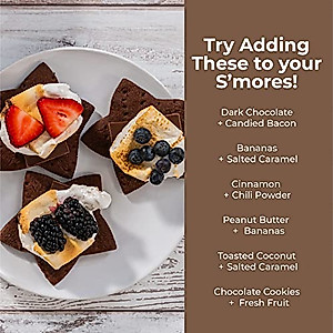 Nostalgia Indoor Electric S'mores Maker - Smores Kit - 4 Compartment Trays - Movie Night Supplies - Balcony Decor - Brown