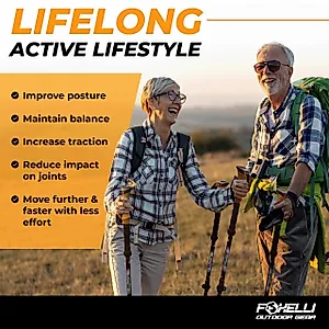 Foxelli Carbon Fiber Trekking Poles – Lightweight Collapsible Hiking Poles, Shock-Absorbent Walking Sticks with Natural Cork Grips, Flip Locks, 4 Season/All Terrain Accessories and Carry Bag
