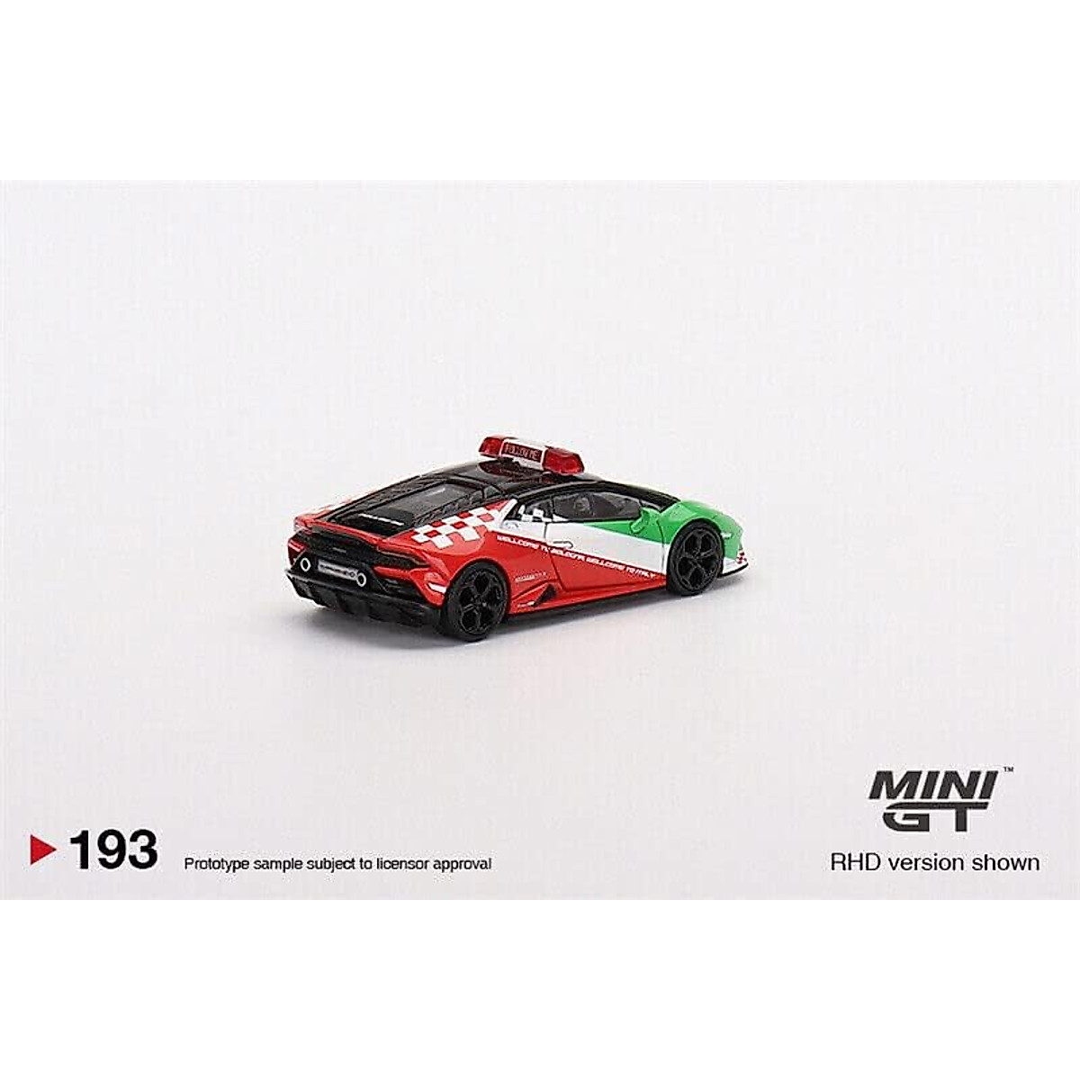True Scale Miniatures Model Car Compatible for Lamborghini Huracán EVO Bologna Airport 2020 Follow-Me Car 1/64 Diecast Model Car MGT00193