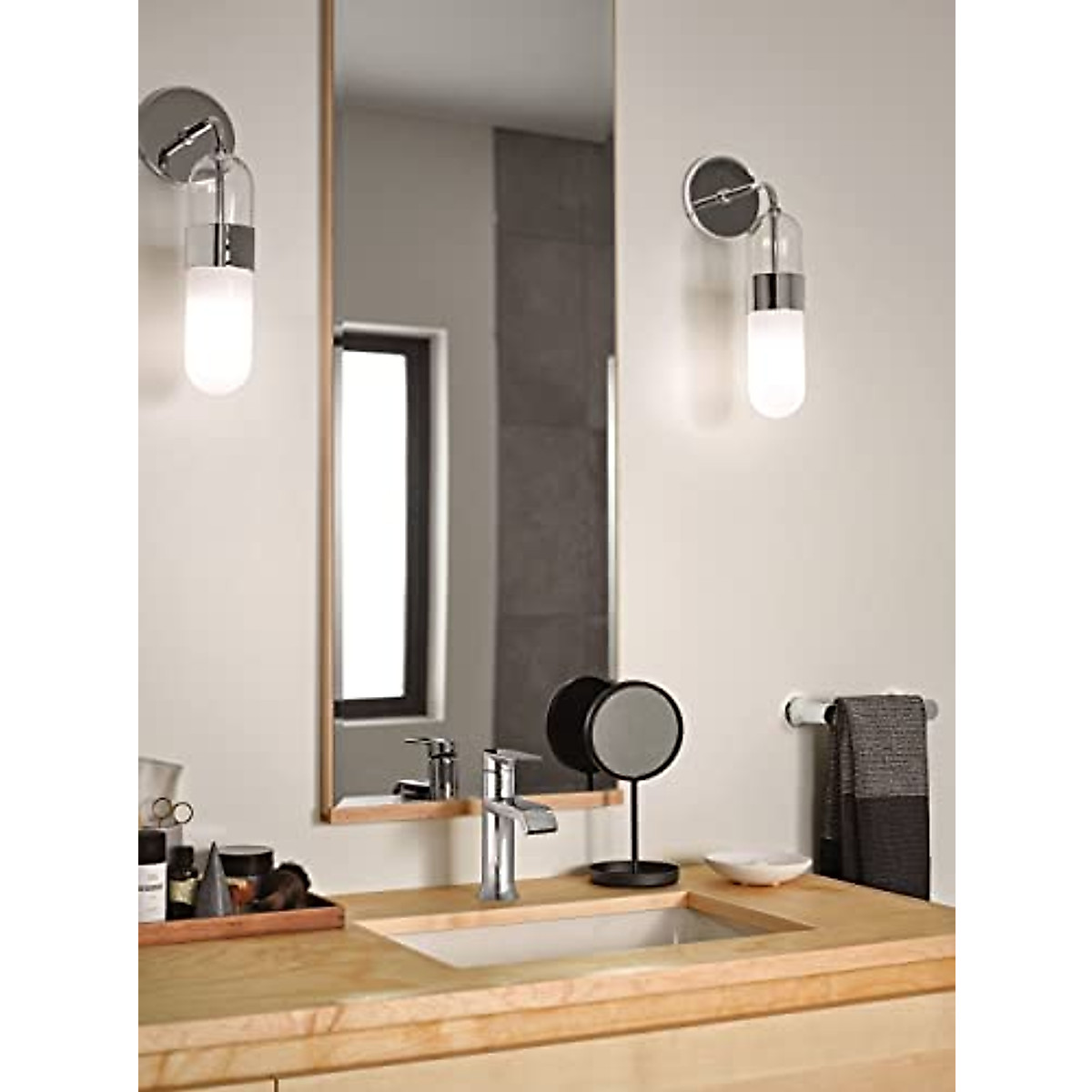 Moen Genta LX Chrome Modern 6.8-Inch Length Hand-Towel Bar for Bathroom or Kitchen, BH3886CH