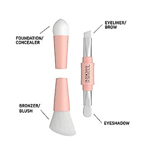 Physicians Formula 4-in-1 Makeup Brush and Sponge Set, 3 Premium Brushes In One and Precision Makeup Sponge, For Powder and Liquid Make up