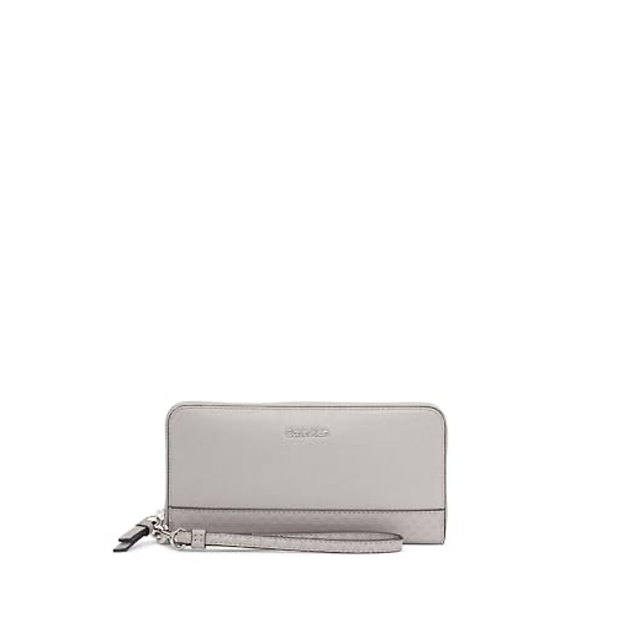 Calvin Klein Key Item Saffiano Continental Zip Around Wallet with Wristlet Strap, Stone, One Size