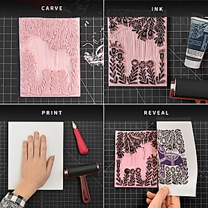 Speedball Super Value Block Printing Starter Kit – Includes Ink, Brayer, Lino Handle and Cutters, Speedy-Carve