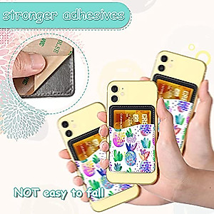 Frienda 10 Pieces Sublimation Blank Phone Wallet PU Leather Card Holder Pocket Adhesive Cell Phone Case Holder with 10 Pieces Collapsible Sublimation Phone Holders for Back of Most Smartphones