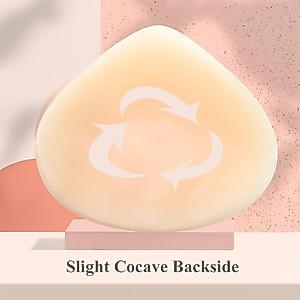 MERSTEYO Silicone Breast Form Triangle Mastectomy Prosthesis Concave Bra Insert Enhancer Pad 1 Piece 300g