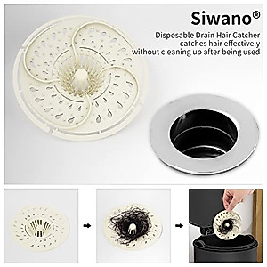 Siwano,12 Pack, Disposable Shower Drain Hair Catcher/ Stopper/ Strainer/ Snare/Trap, Clog Prevention, Bathtub Drain Protector for Bathtub & Bathroom, No Need to Clean (Patent Pending Product)