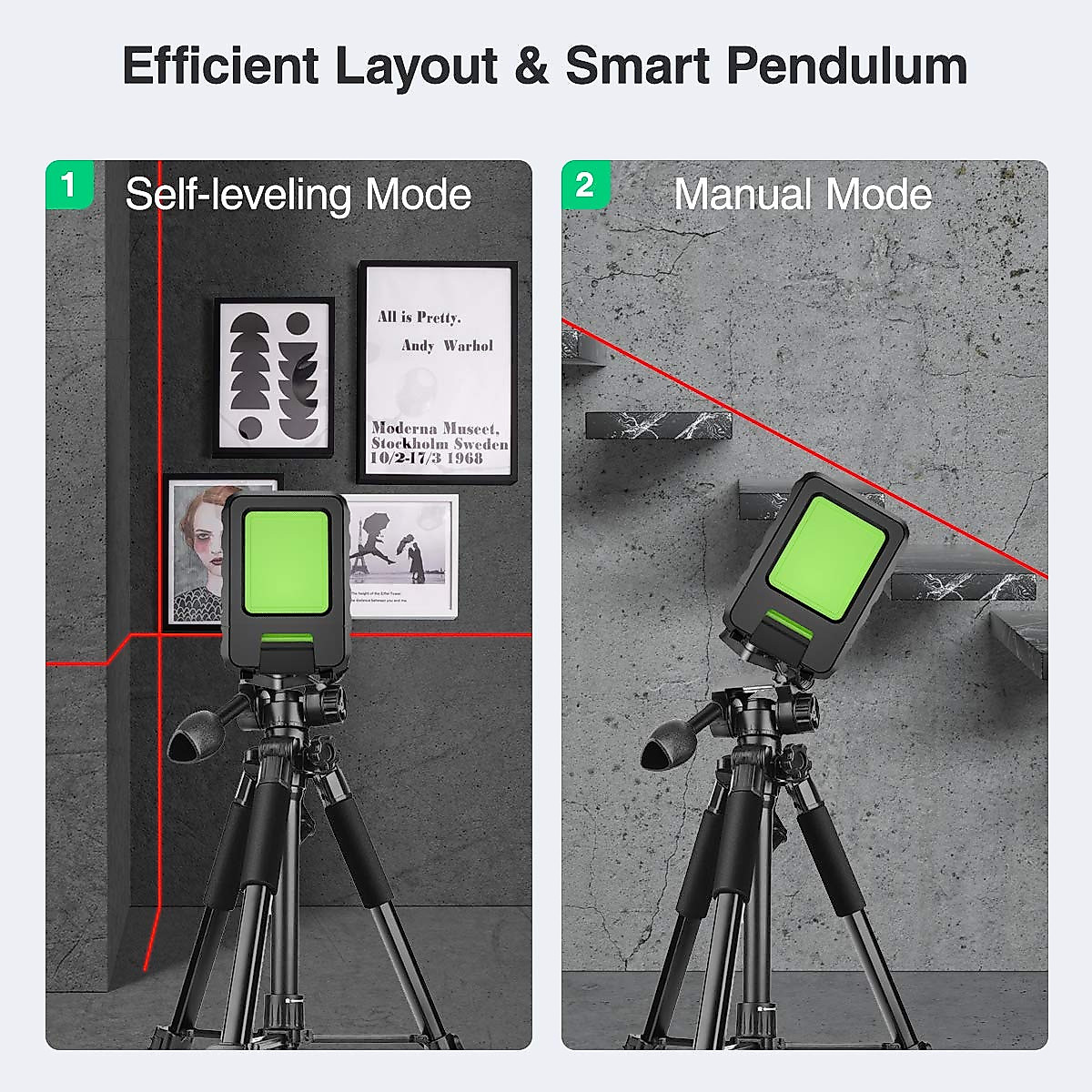 Laser Level, Huepar Box-1R 150 feet Red Cross Line Laser leveler, Self Leveling 150° Vertical Selectable Laser Lines with Pulse Mode, 360°Magnetic Base and Battery Included