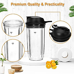 24oz Cup Pro 1000 Blender Blade Compatible with Nutri-bullet Blender Combo Select 1200 1000W Blender Motor Base NBC12A With 2x Lids Replacement Part For Combo Easy Twist Extractor Blade