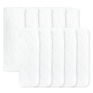 Smart Nappy Cloth Diaper Reusable Inserts, Set of 10, Fits Honest Hybrid Diaper Cover, Fits Amazing Baby SmartNappy Cover, Pocket-Sling Compatible, 5 Tri-fold & 5 Boosters, Size Med/Large