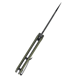 KUBEY Vagrant KU291 Folding Knife, Everyday Carry Pocket Knives 3" AUS10 S.S and G10 Handle with Deep Carry Clip Outdoor Knife for Men and Women (Green)