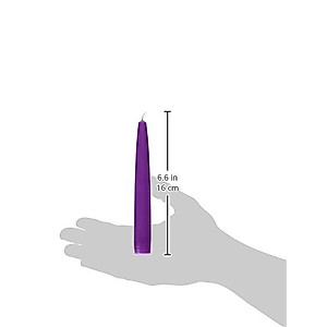 Zest Candle 12-Piece Taper Candles, 6-Inch, Purple