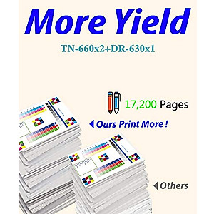 ColorPrint Compatible TN-660 Toner Cartridge DR-630 Drum Unit Replacement for Brother DR630 TN660 Used for HL-L2380DW HL-L2300D HL-L2340DW MFC-L2680W MFC-L2740DW Printer (2Toners+1Drum,Total: 3-Pack)