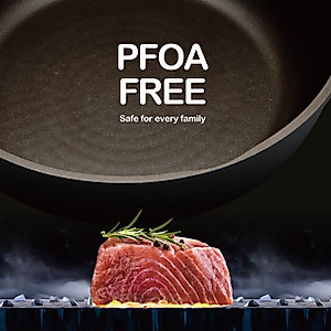 LIGTSPCE Always Nonstick Multipurpose Saute pan,All-in-One Pan,Large Skillet with Strainer,Deep Frying Pan with Lid(11-inch), PFOA Free non stick chef’s pan,Dishwasher and Oven Safe (Slate)