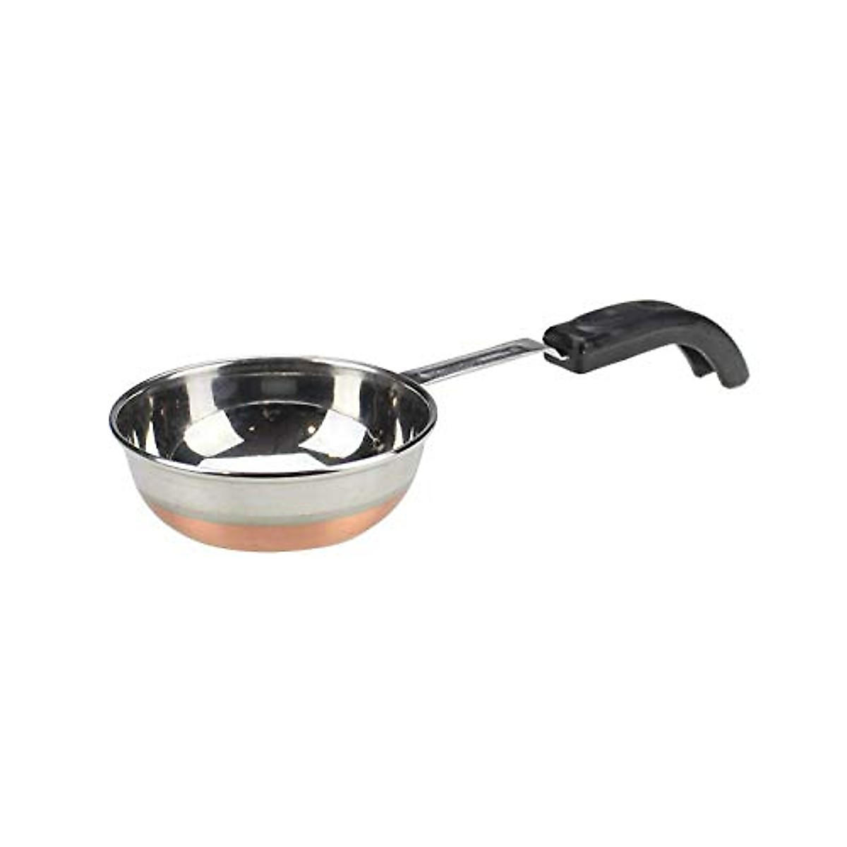 Khandekar Stainless Steel Spice Heating Tadka Frying Pan with Copper Bottom and Red Handle - 11 inch (28 cm)