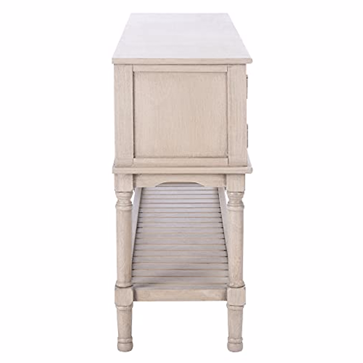 Safavieh Home Collection Tate Greige 2-Drawer Bottom Shelf 2-Door Console Table