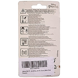 Dekora - 346175 Princesses Set of 8 Pink Wax Stick Candles 8 x 8 x 12 cm