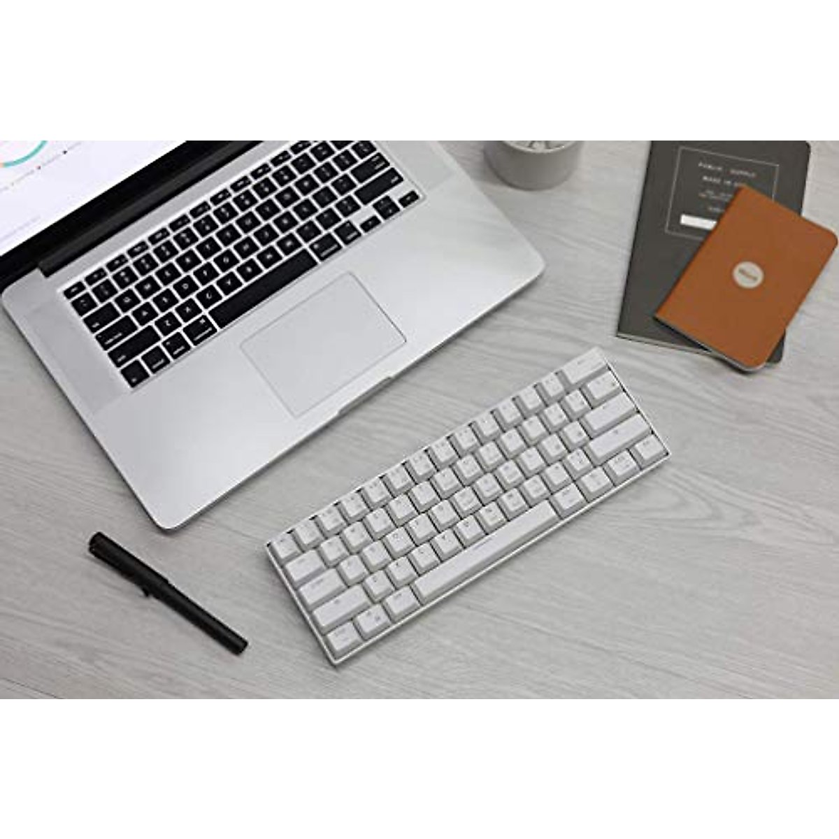 RK ROYAL KLUDGE RK61 Wireless 60% Triple Mode BT5.0/2.4G/USB-C Mechanical Keyboard, 61 Keys Bluetooth Mechanical Keyboard, Compact Gaming Keyboard with Software (Hot Swappable Blue Switch, White)