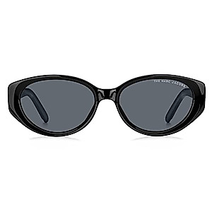 Marc Jacobs Women's Marc 460/S Oval Sunglasses, Black/Gray, 55mm, 17mm