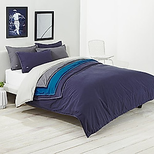 Lacoste Washed Solid Duvet Set, Indigo Blue, King (16270312)