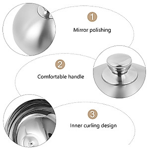 Hemoton Stainless Steel Food Cover Cheese Melting Serving Dome Dish Steak Cover Basting Steaming Cover Serving Dish Lid for Flat Top Griddle Grill Restaurant Home Kitchen (10 inch)