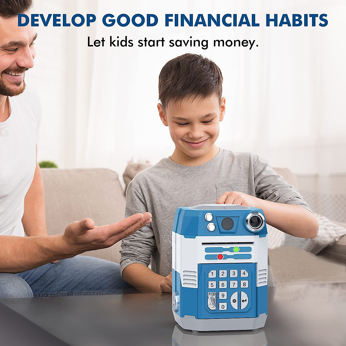 Wantfly Piggy Bank Girls, Toys Gifts for 6 7 8 9 10 Years Old Girls, Kids Money Safe Coin Bank, Christmas, Pink