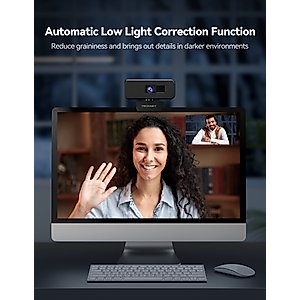 TECKNET 1080p Webcam with Microphone & Privacy Cover, Streaming Camera 30fps USB Computer Camera with 110-degree AOV, Web Camera for Video Conferencing/Calling/Live Streaming/Online Learning