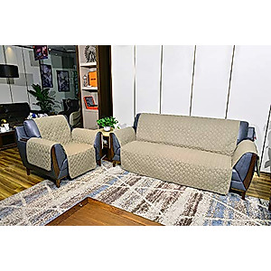 RBSC Home Recliner Chair Cover 30 Inch Beige Recliner Covers 100% Waterproof Anti-Slip Large Recliner Slipcovers for Pets Dogs Cats Washable Protector(30" Sand)