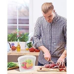 DGitaor Reusable Silicone Storage Bags, 4Pack Silicone Snack Sandwich Half Gallon Bags, Endurables Silicone Ziplock Bags for Food Storage, Freezer, Microwave, Oven, Dishwasher Safe