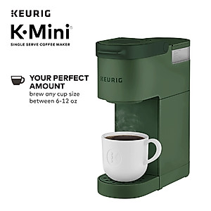 Keurig K-Mini Single Serve Coffee Maker with 6-12Oz Cup Sizes, Quick Brewing, and Removable Drip Tray (Evergreen, Renewed)